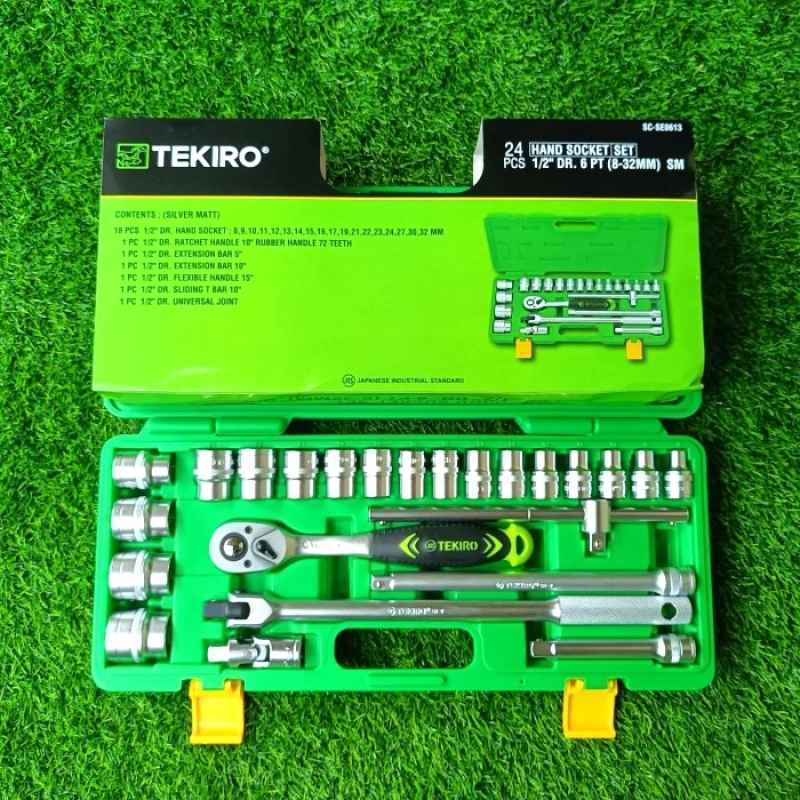 Jual (ORIGINAL) KUNCI SOCK SET 24 PCS PVC TEKIRO HAND MATA SOK SHOCK SOCKET 24PCS BOX PLASTIK 6 ...