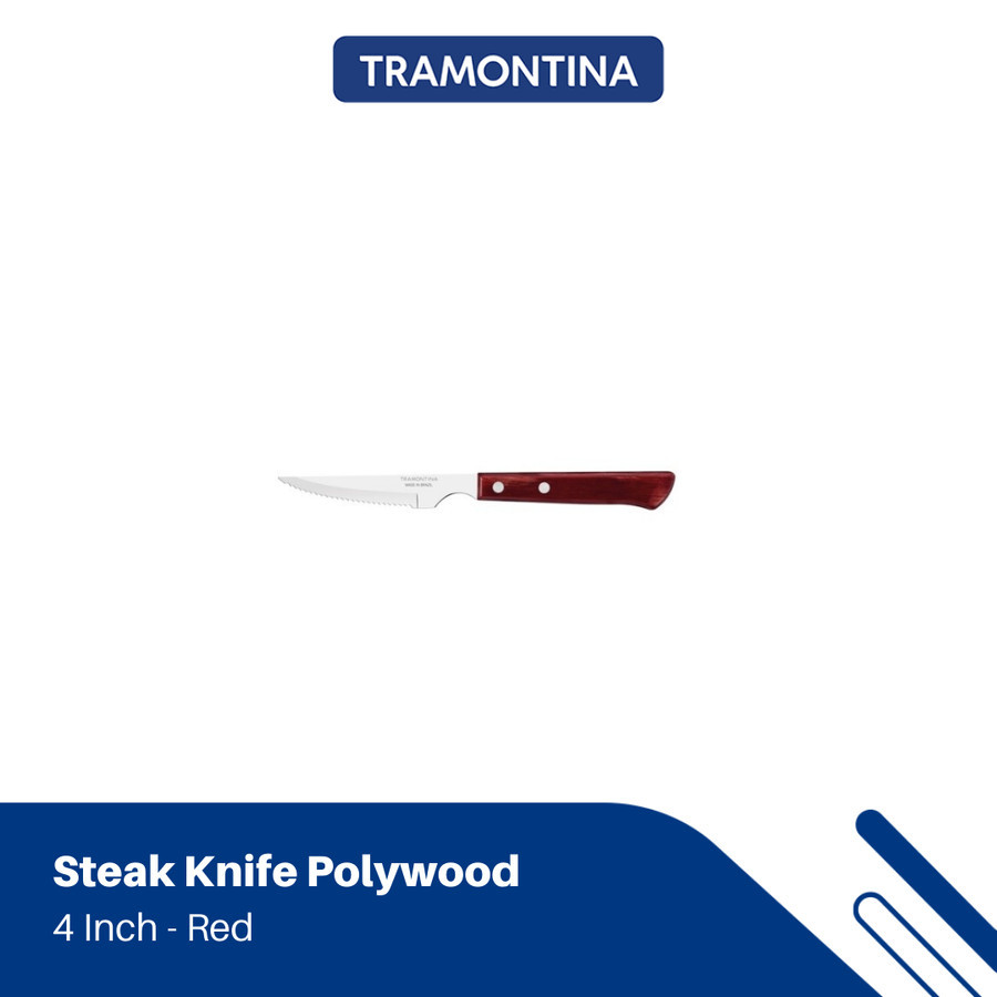 Jual Pisau Steak 4 Inch Tramontina - Steak Knife Polywood Red | Shopee ...