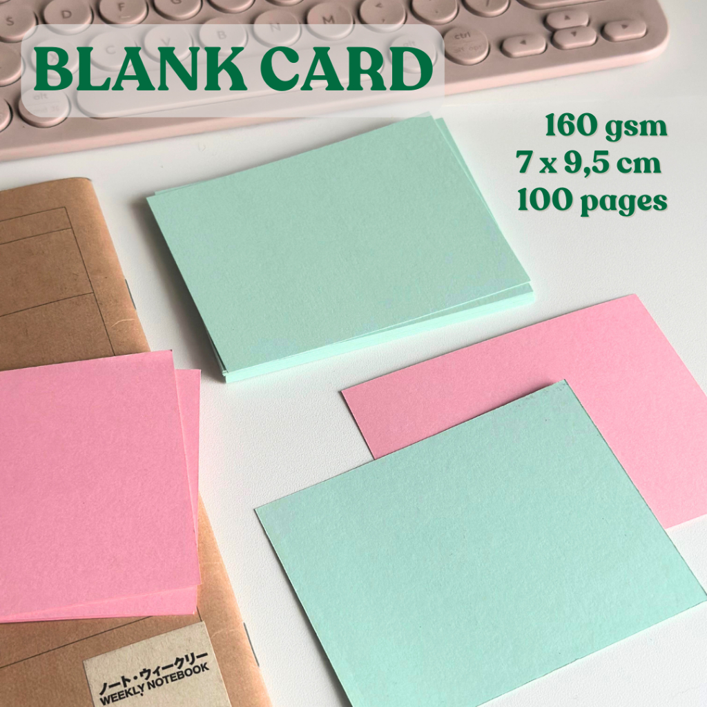 Jual (100 lbr) Blank Card / Flash Card Polos / Kertas Memo / Kartu ...