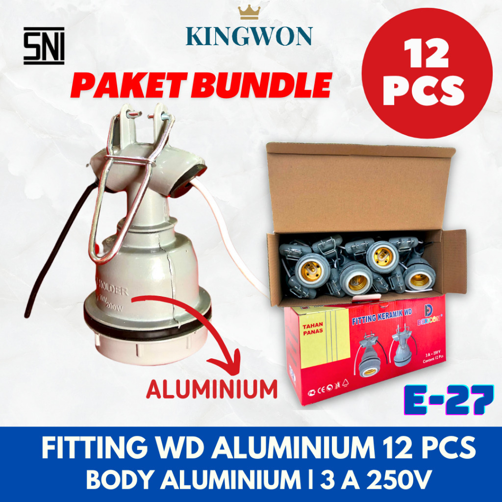 Jual [ ISI 12 PCS ] FITTING GANTUNG WD E27 FITTING LAMPU WD / FITTING JALAN / FITTING WD KERAMIK ...