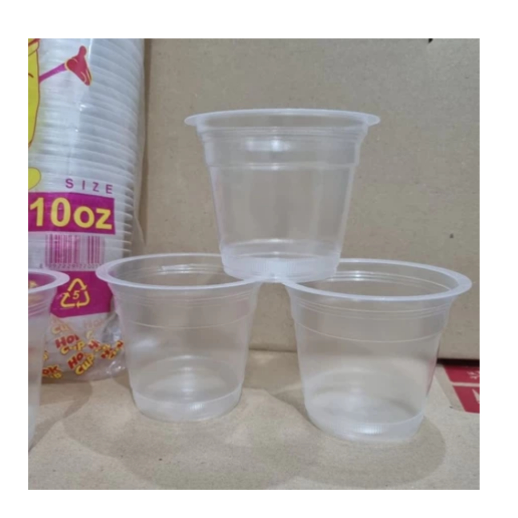 Jual Gelas Plastik PP Merk HOK Ukuran 10oz Isi 50 PCS/Slop Cup Datar ...