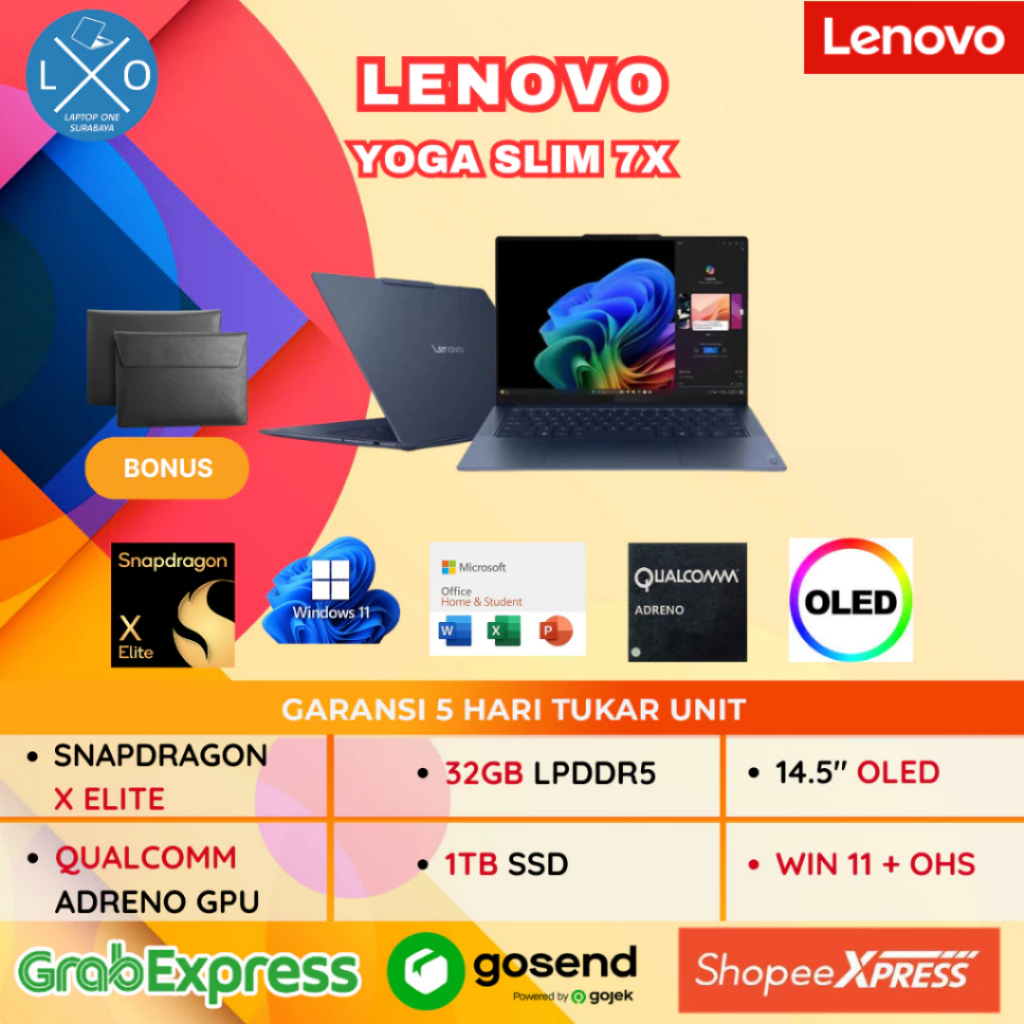 Jual LENOVO YOGA SLIM 7X 14 TOUCH OLED SNAPDRAGON X ELITE 32GB 1TB W11 ...