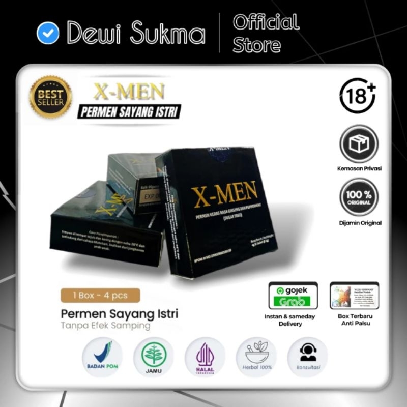 Jual PERMEN X MEN ASLI ORIGINAL ISI 4 PCS PERMEN MENAMBAH STAMINA PRIA ...