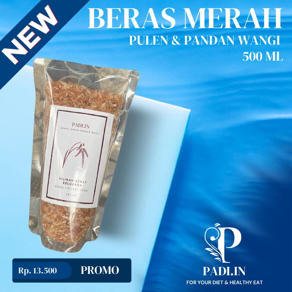 Jual (NEW PACKAGING) BERAS MERAH PADI.IN PANDAN WANGI PULEN DAN ENAK ...