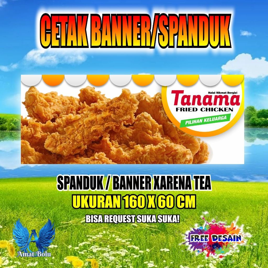Jual Spanduk Banner TANAMA FRIED CHICKEN Custom Desain | Shopee Indonesia