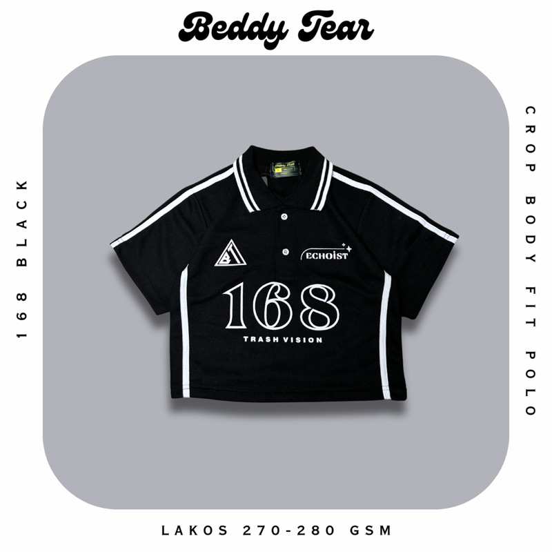 Jual BEDDYTEAR V5 168 Trash Vision Black - Crop body fit Polo Shirt ...