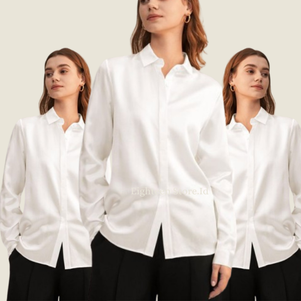 Jual Eighteen Store.Id - Kemeja Formal Polos Wanita Lengan panjang 5 ...