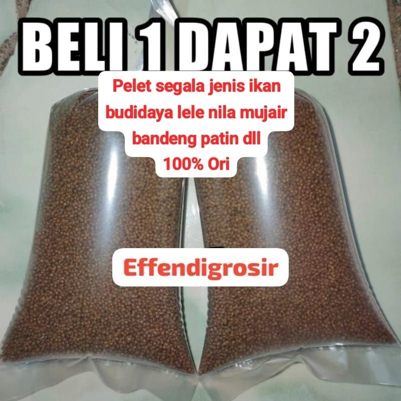Jual BELI 1 DAPAT 2 - 100%ori PELET IKAN PROTEIN 30% UKURAN 2MM (KECIL ...
