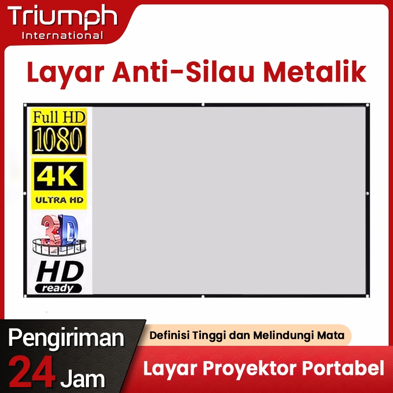 Jual Kain Layar Proyektor HD Lipat Portabel 16:9 100 inch /screen ...