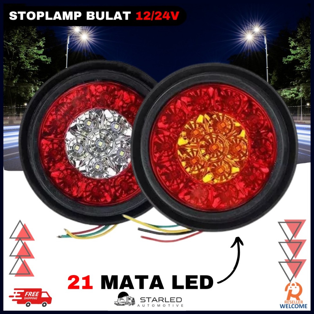 Jual Lampu Stoplamp LED 21 Mata Lampu Stop SD21LED DC 12-24 Volt ...