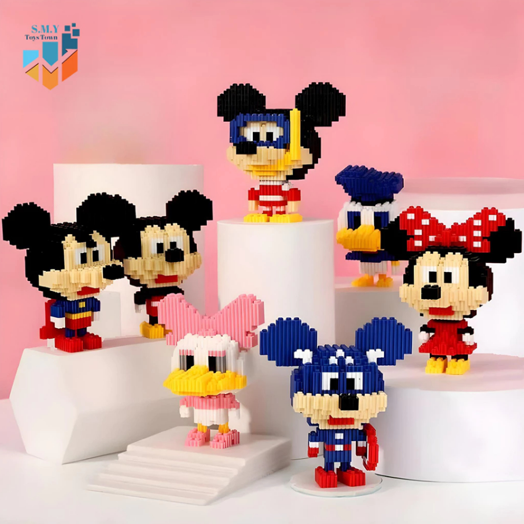 Jual SMY Toystown Nano Blocks Mickey & Minnie 3D Model, Mainan Blok ...