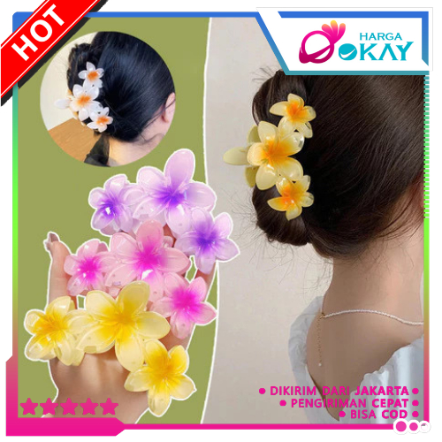 Jual HO Jepitan Rambut Model Bunga Kamboja 3 Jedai Bunga Bali Warna ...