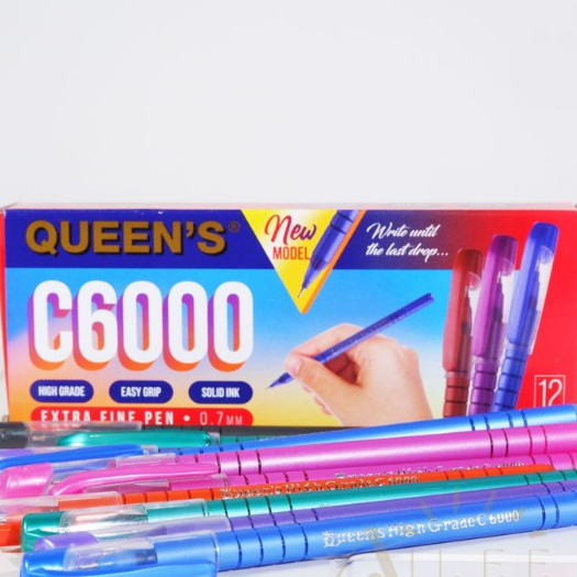 Jual Pulpen Queen's Extra Fine C6000 0.7 MM (1 Lusin) | Shopee Indonesia