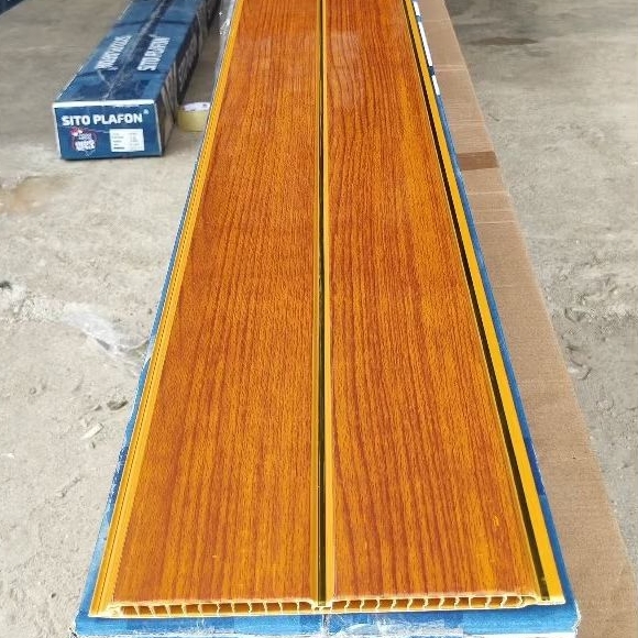 Jual plafon pvc coklat motif serat kayu Nat gold glossy SN 703 ...
