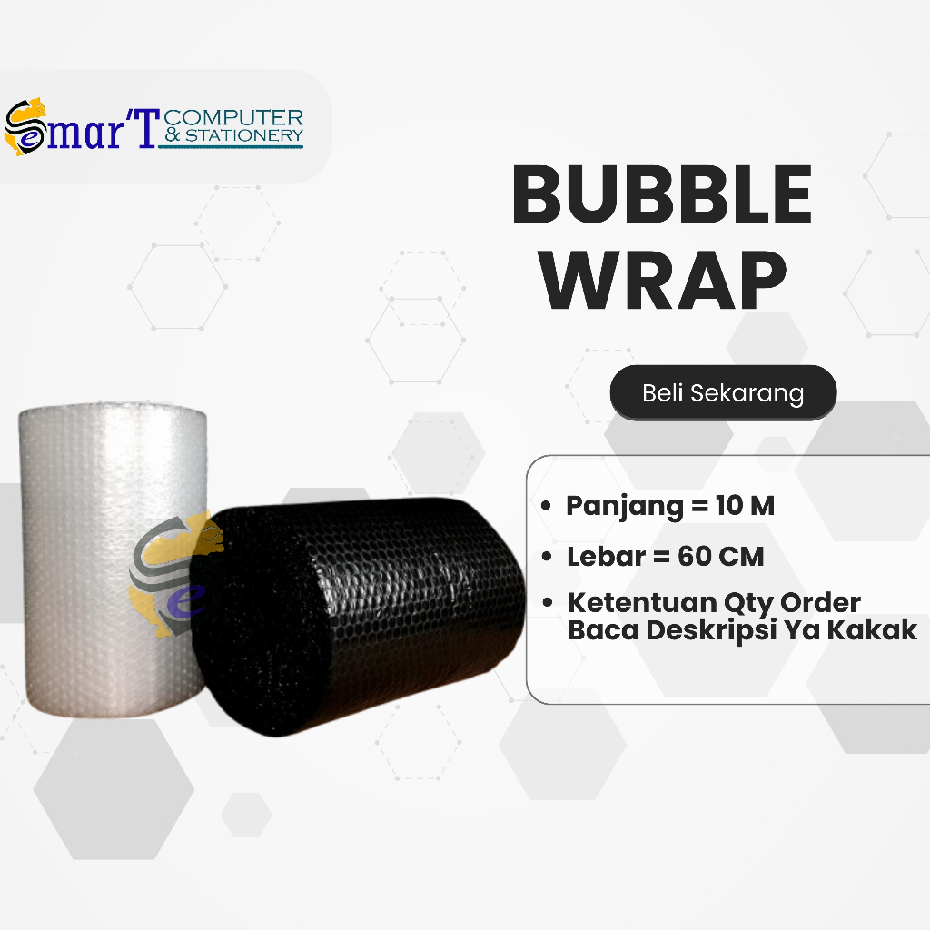Jual BUBBLE WRAP 10M X 60CM TEBAL, READY WARNA HITAM & PUTIH | Shopee ...