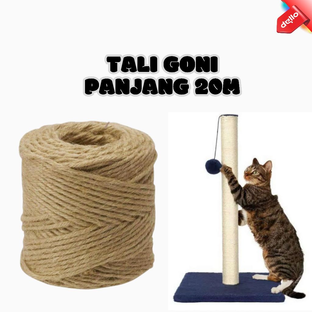 Jual Tali Goni cakaran kucing tali serabut 20M mainan cat stracher ...
