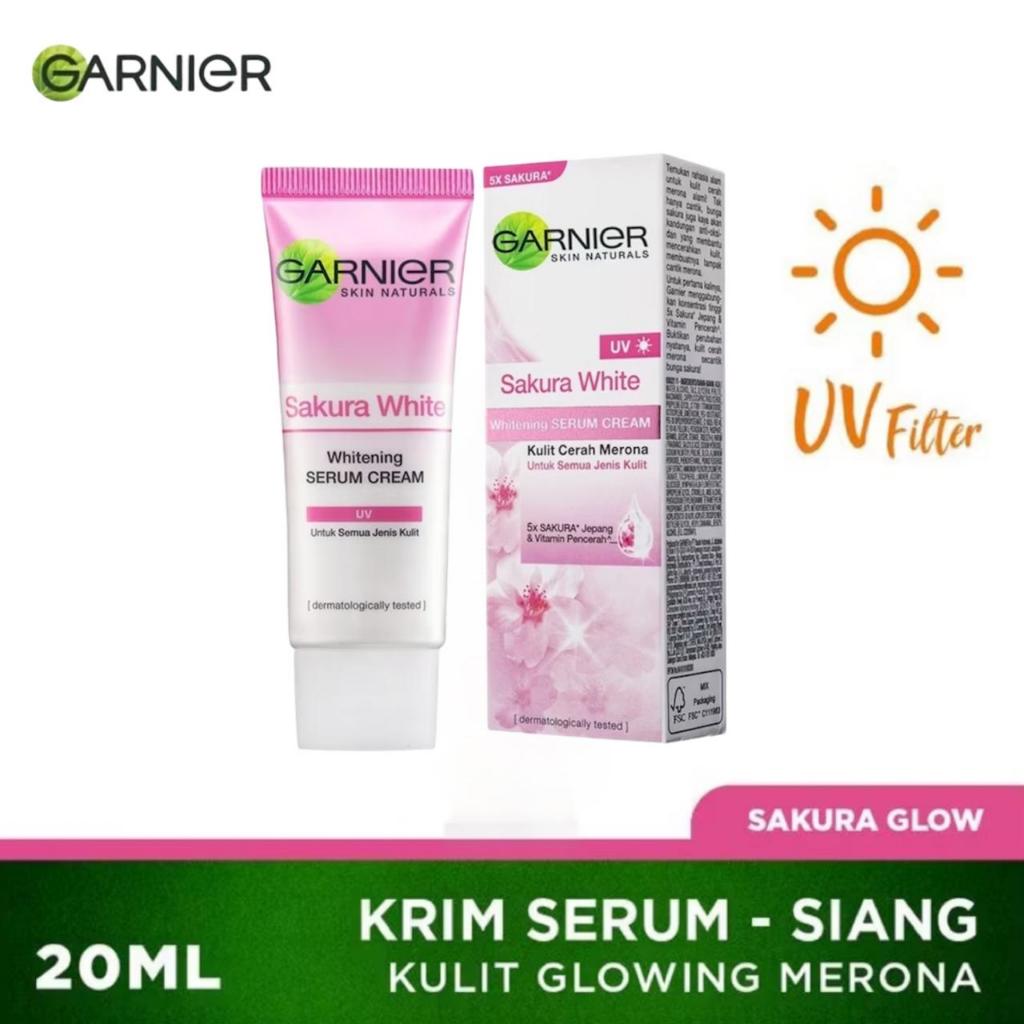 Jual Garnier Sakura Glow Ceramide Serum Cream UV 20mL - Krim Serum Wajah | Shopee Indonesia