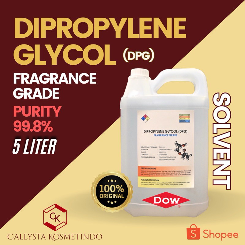 Jual DIPROPYLENE GLYCOL (DPG) 5 LITER SOLVENT ORIGINAL DOW | Shopee ...