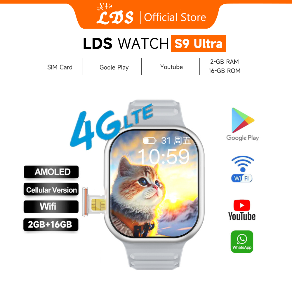 Jual [4G Sim card] LDS Smartwatch S9 ULTRA 4G & 5G | RAM 4 / 64GB | SIM ...