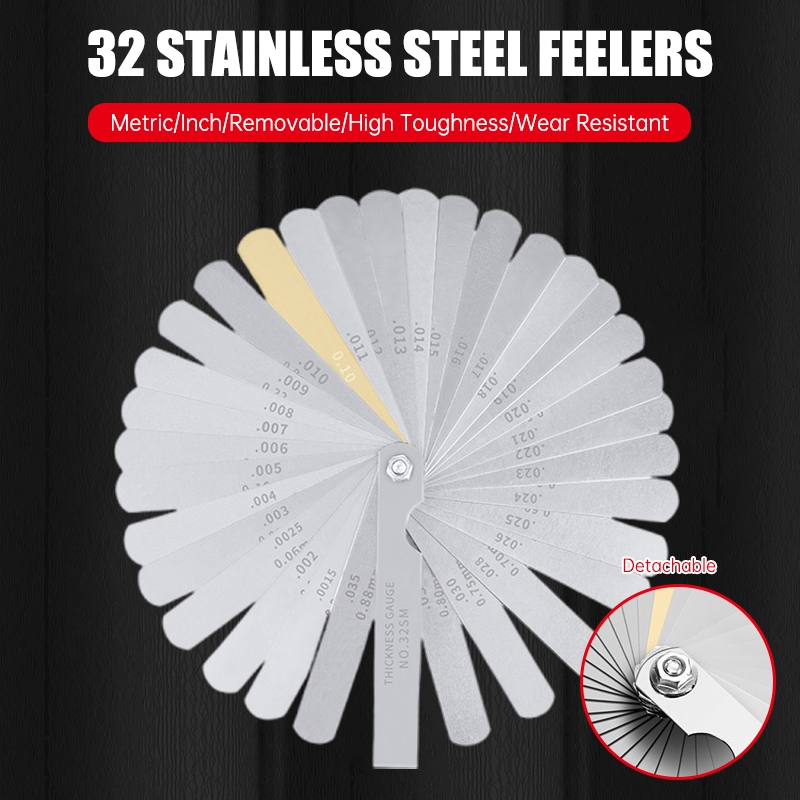 Jual 【0.04-0.88mm】32 Blades High Precision Feeler Gauge/Kit Pengukur ...