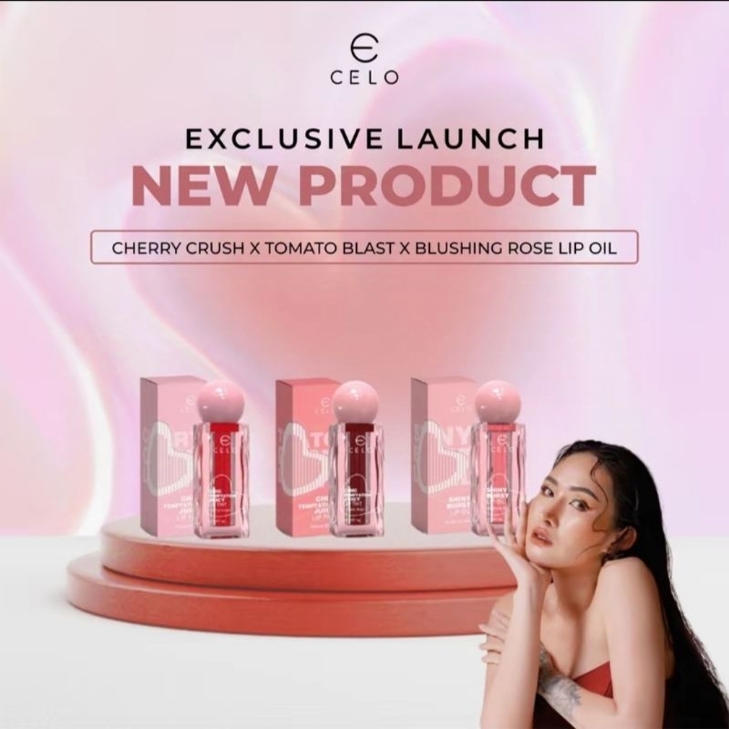 Jual CELO CHERRY CRUSH X TOMATO BLAST X BLUSHING ROSE LIP OIL | Shopee Indonesia
