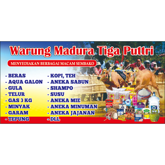 Jual Banner Warung Madura Toko Sembako Toko Kelontongan Ukuran 2M x 1M | Shopee Indonesia