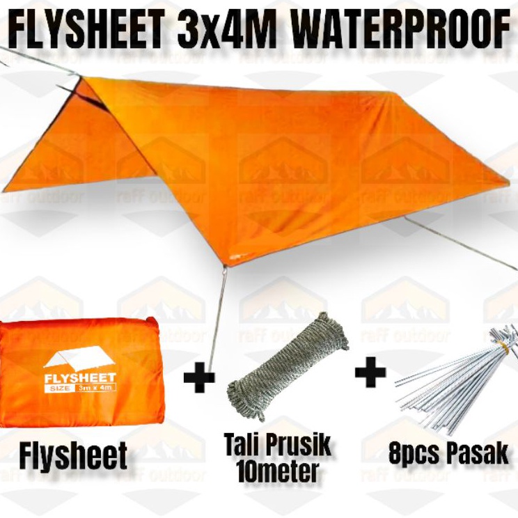 Jual Promo Update Flysheet 3x4 Meter Waterproof 3x3 Meter 2x3 Meter ...