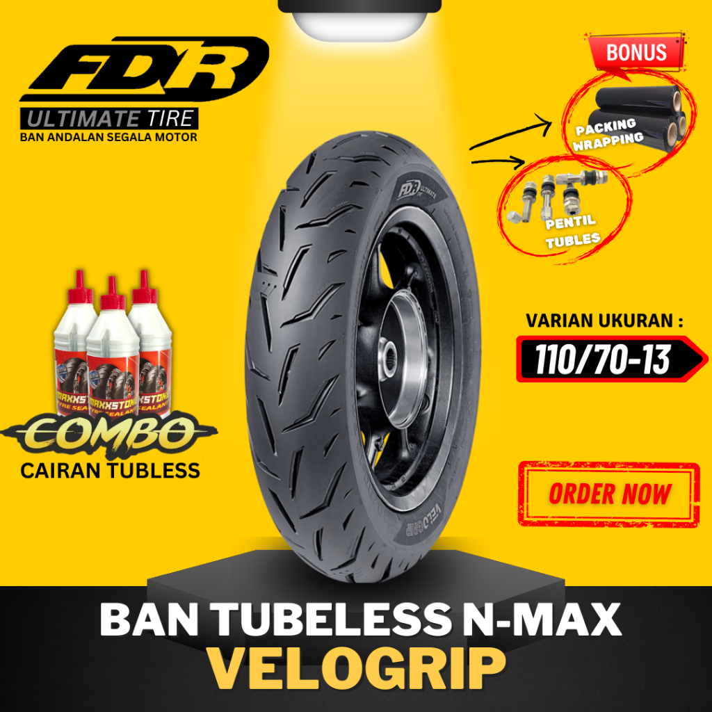 Jual [PAKET SEPASANG MURAH] BAN FDR TUBELESS VELOGRIP RING 13 / BAN ...