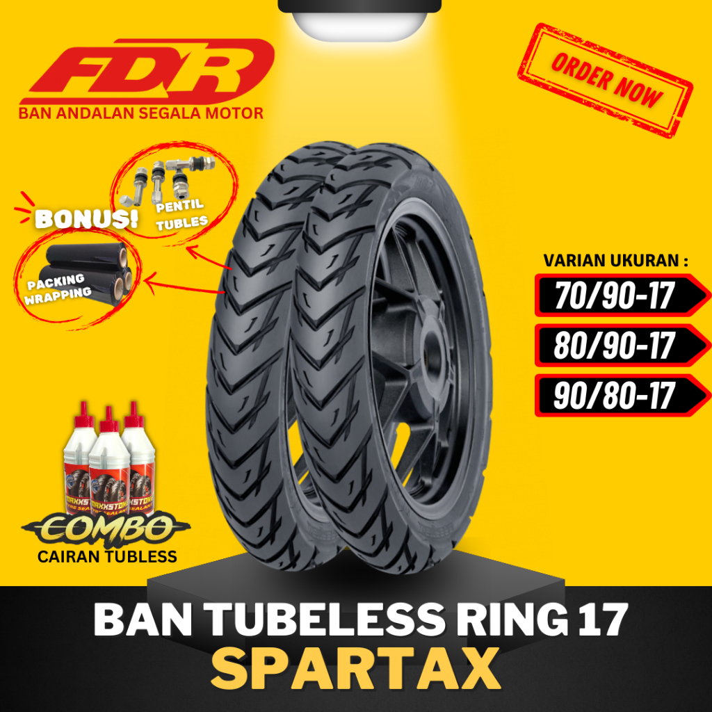Jual [READY COD] BAN FDR SPARTAX TUBELESS RING 17 ( 70/90-17 / 80/90-17 ...