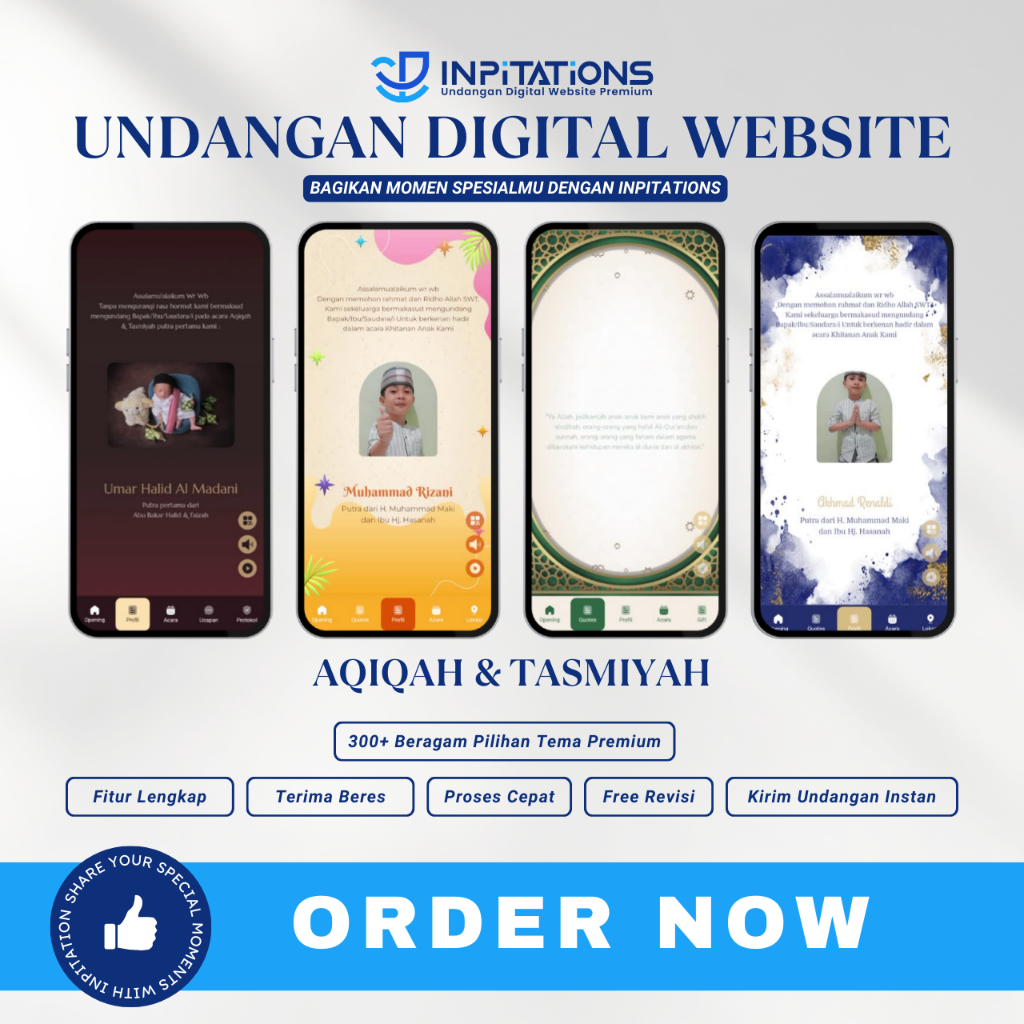 Jual Undangan Digital Website Custom Tema Tasmiyah & Aqiqah | Shopee ...