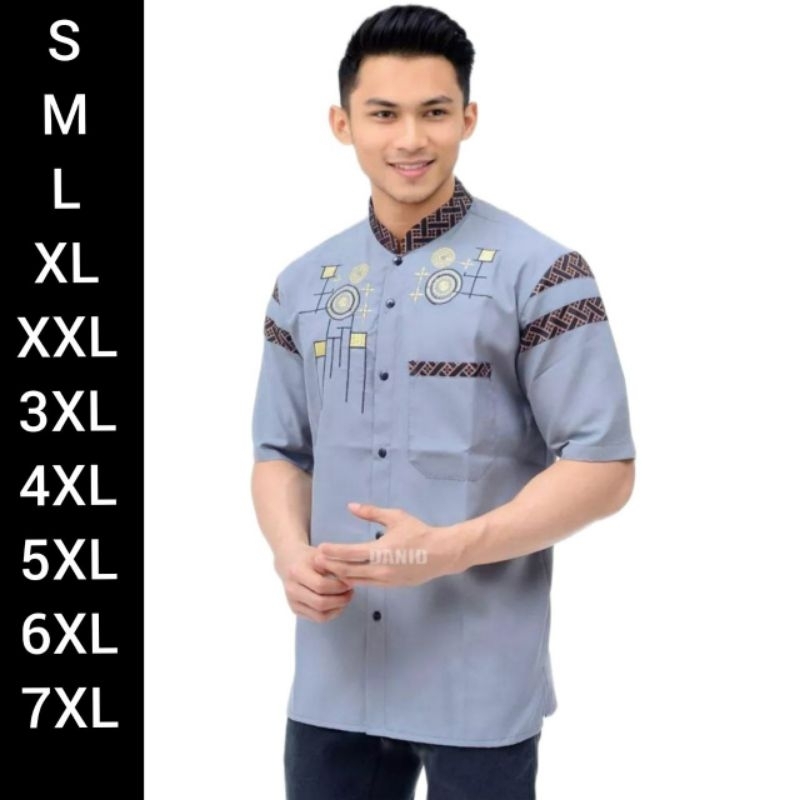Jual Baju Koko Jumbo Terbaru 3XL 4XL 5XL 6XL 7XL Lengan Pendek Pria ...