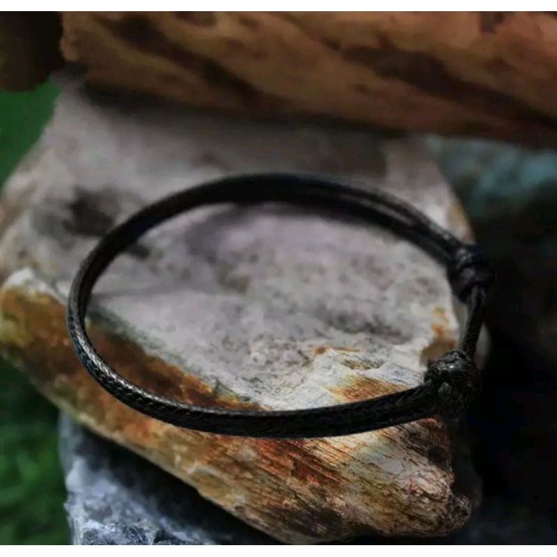 Jual Gelang Simple Gelang Keberuntungan Tali Satin 3mm Hitam Polos anti ...