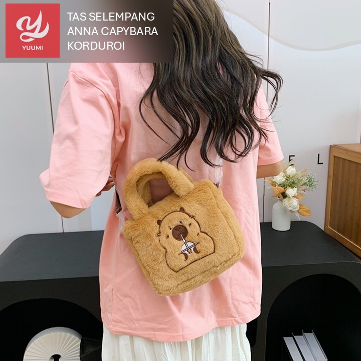 Jual YUUMI - Anna Bag Tas Selempang Wanita Korduroi Capybara Stylish Lucu Korean Sling Bag Serut ...