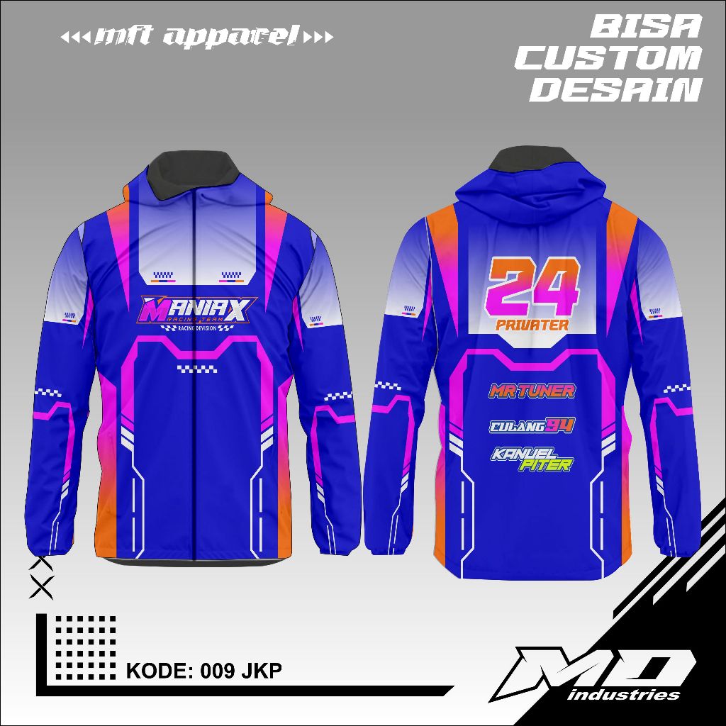 Jual Jaket Racing Parasut Custom Edit Nama & Nomor Bisa Reques Desain #009 JKP | Shopee Indonesia