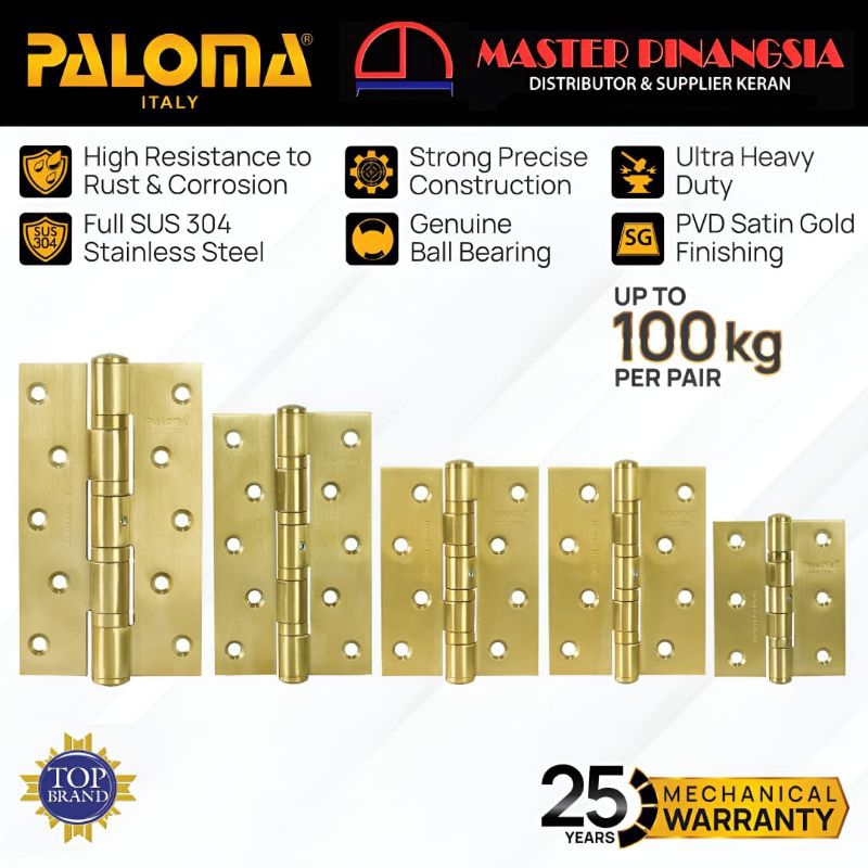 Jual PALOMA Engsel Pintu Jendela Hinge Kupu Butt Plat Kayu Aluminium ...