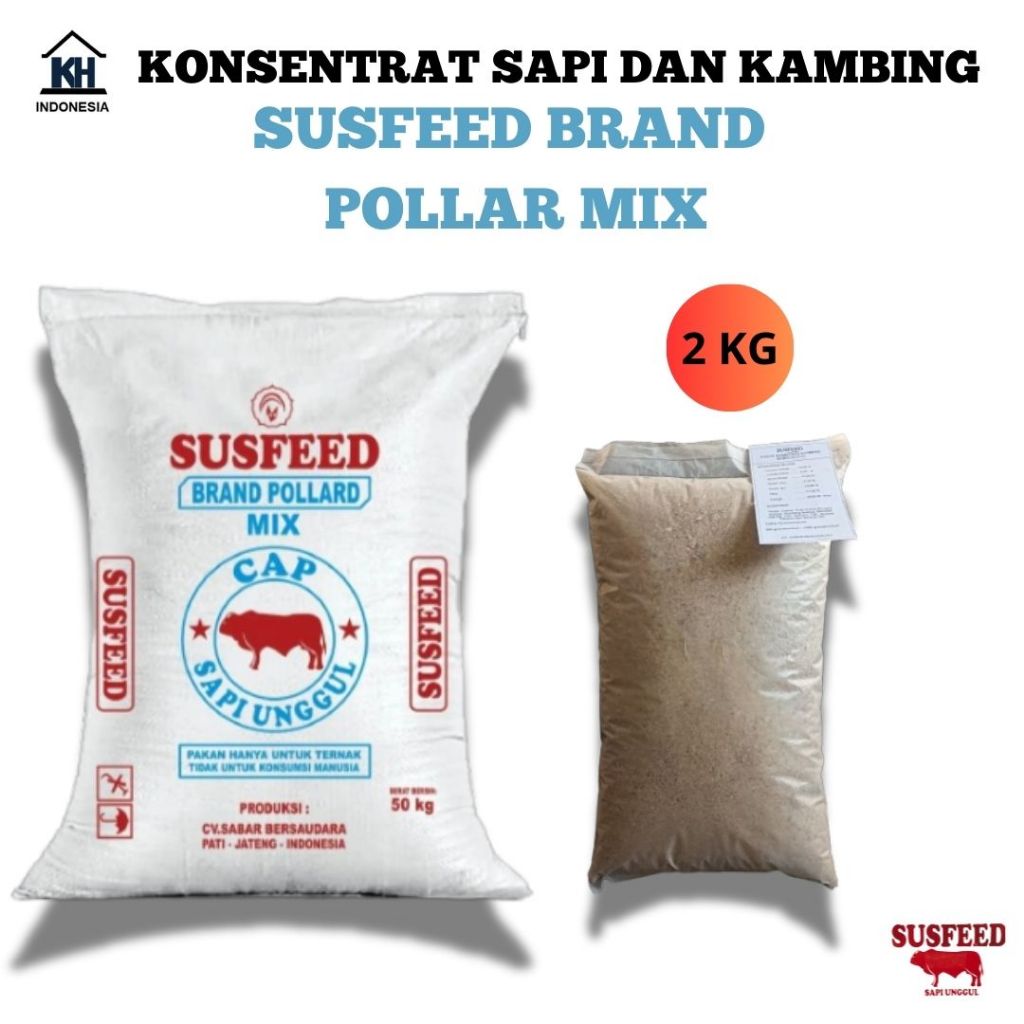 Jual REPACK 2 KG - SUSFEED BRAND POLLARD MIX - PAKAN PENGGEMUKAN SAPI ...