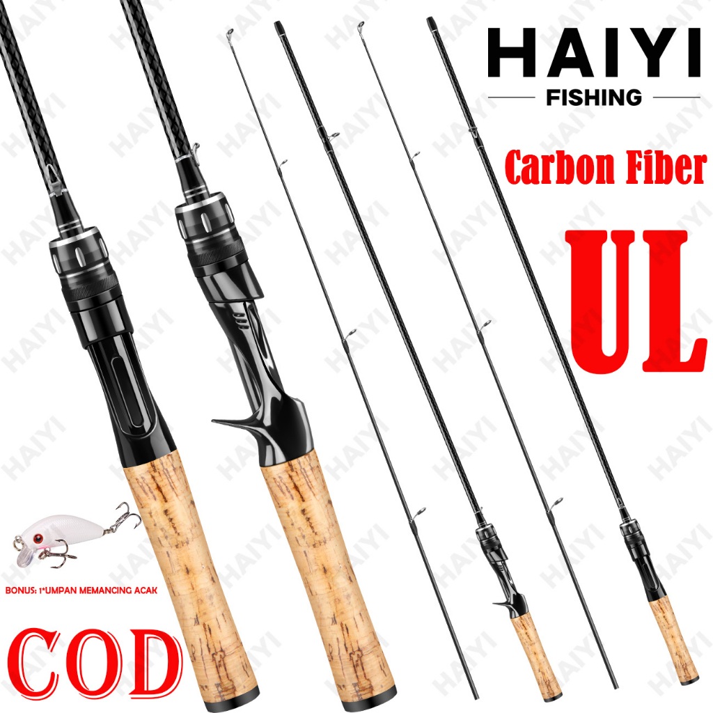 Jual Joran UL carbon 165M/1.8M/1.98M lentur 3-6Lbs carbon padat/Joran ...