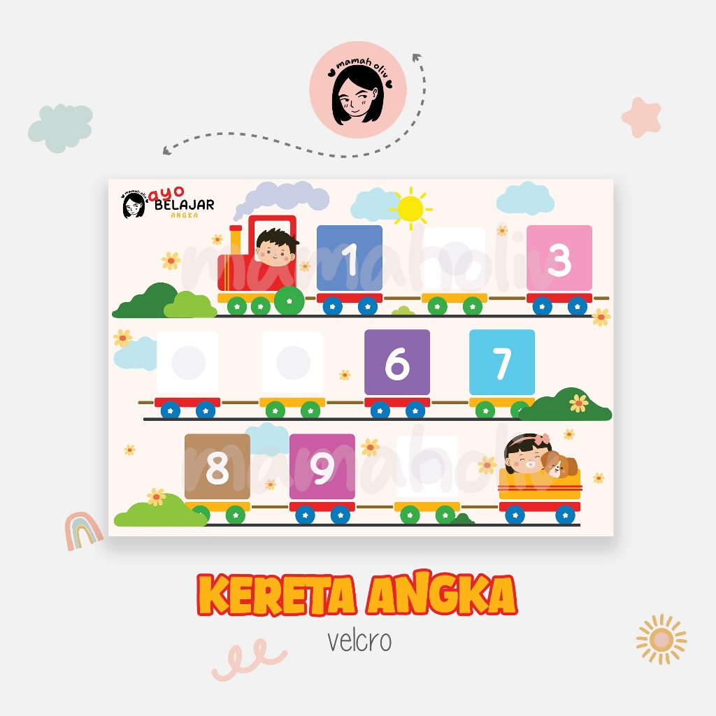 Jual KERETA ANGKA by mamahOliv / Buku anak / Busy book anak / Activity ...