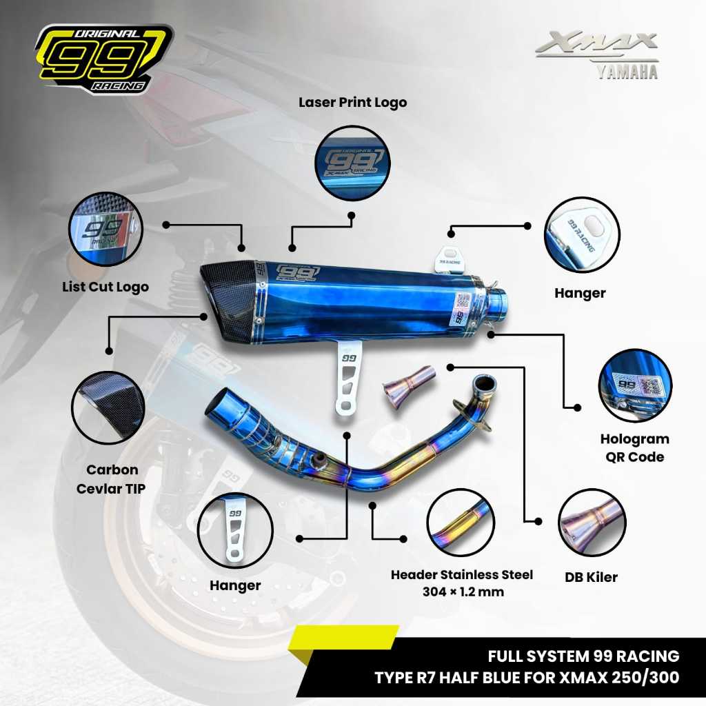 Jual Knalpot Racing Xmax New Xmax Old Original 99 Racing Fullsystem ...