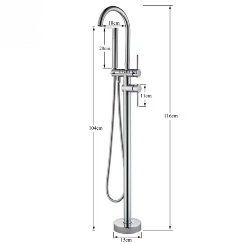 Jual Kran standing bathtub kuningan tebal original / shower kran ...