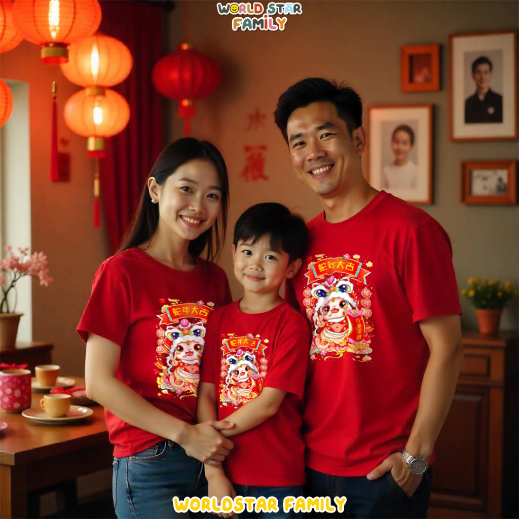 Jual WSF BAJU KAOS FAMILY FU ULAR SINCIA/IMLEK/CNY TAHUN BARU 2025 SHIO ...