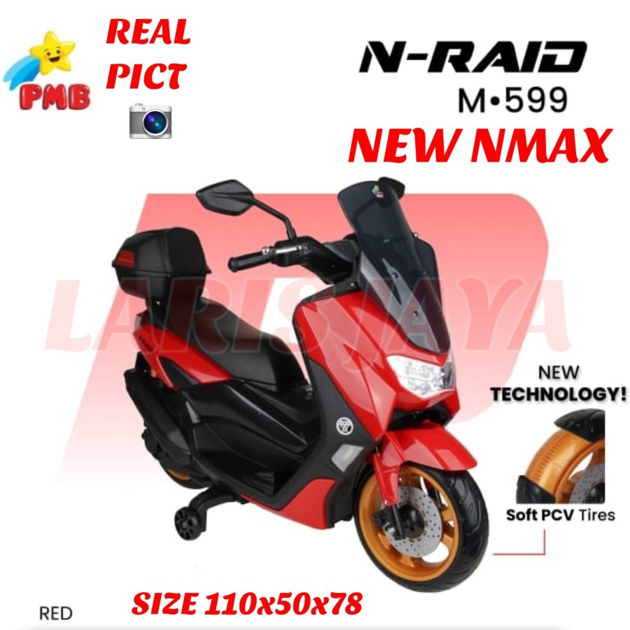 Jual BONUS BUKU NEW NMAX M599 motor mainan anak nmax raid , motoran aki ...