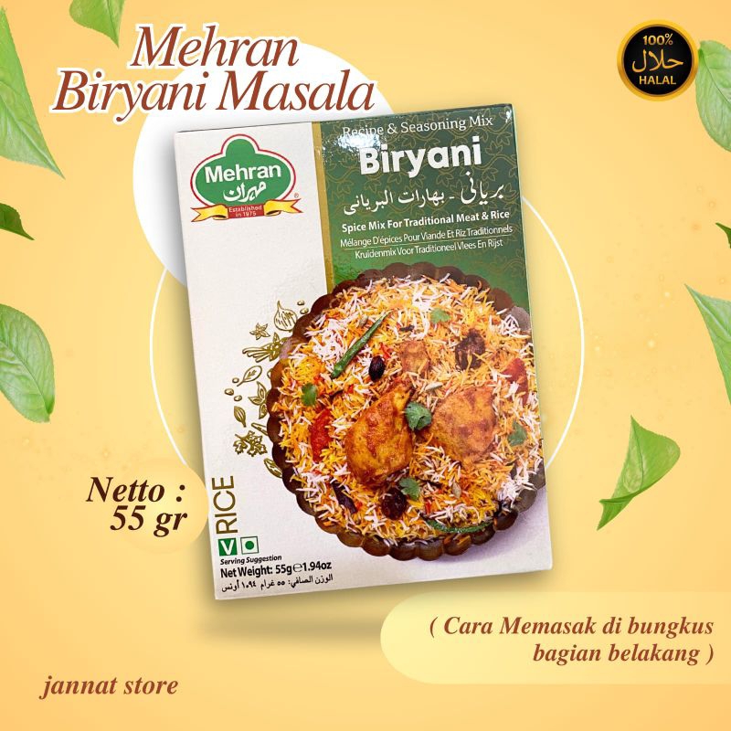Jual Mehran Biryani Recipe & Seasoning Mix Asli Saudi Arab 55gram ...