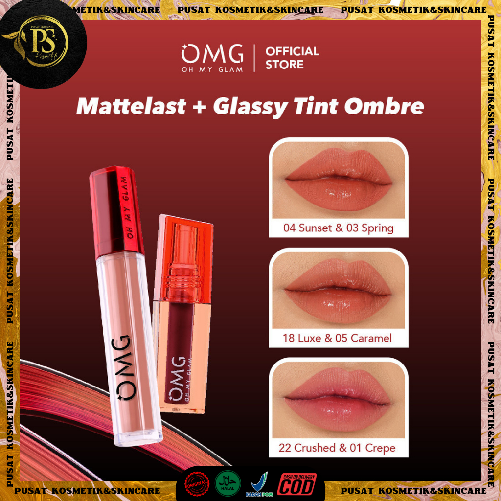 Jual SPECIAL ! PAKET OMBRE OMG GLASSY LIP TINT + OMG LIP CREAM | OMBRE ...