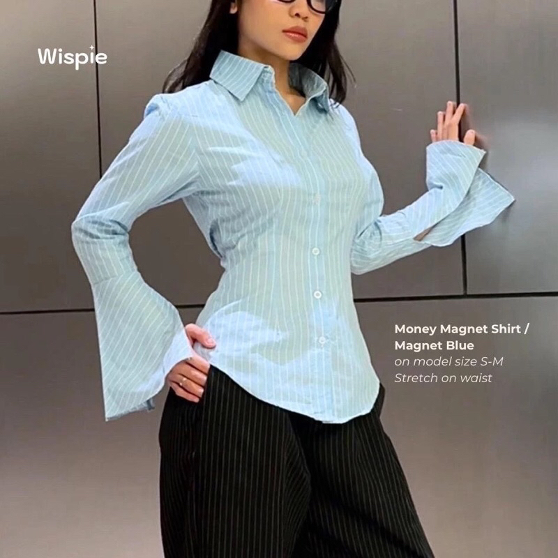 Jual (PRELOVED) Wispie Money Magnet Fitted Shirt | Kemeja Kerja Wanita ...