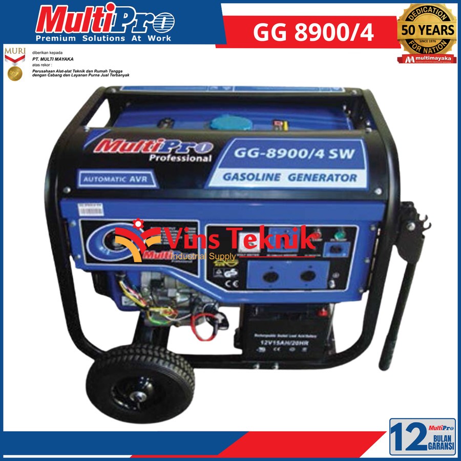 Jual Mesin Genset Bensin Gasoline Generator 7500Watt Multipro GG8900/4 Multipro GG 8900/4 ...