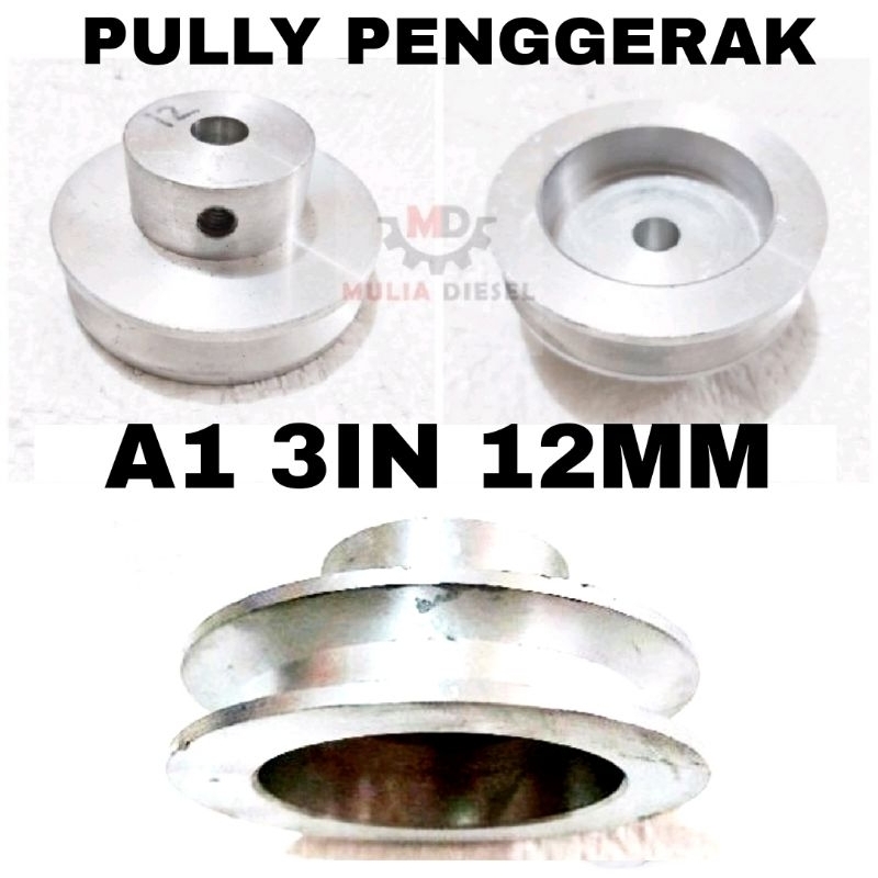 Jual Pully Poli Poly Mesin Penggerak Vbelt A 1 Jalur 3 inci 12mm A1 3 ...