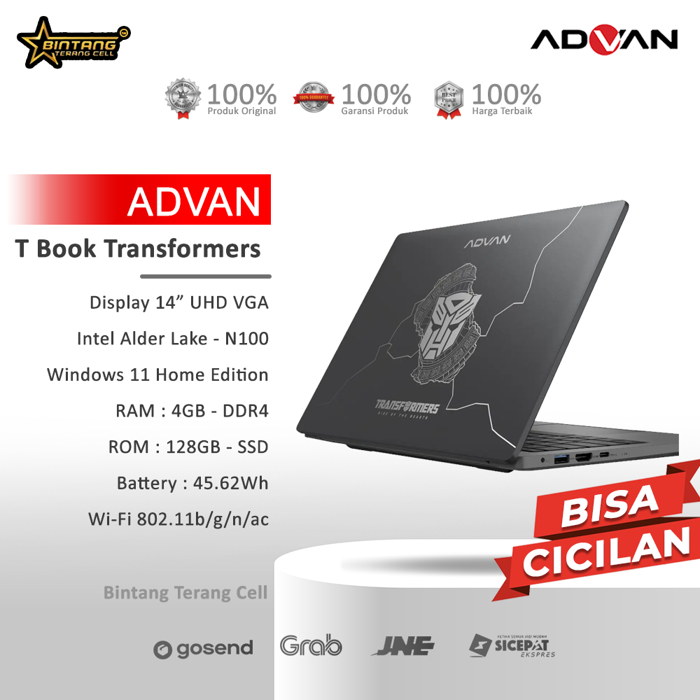 Jual Advan T Book Transformers Edition Laptop Slim RAM 4/128GB Garansi ...