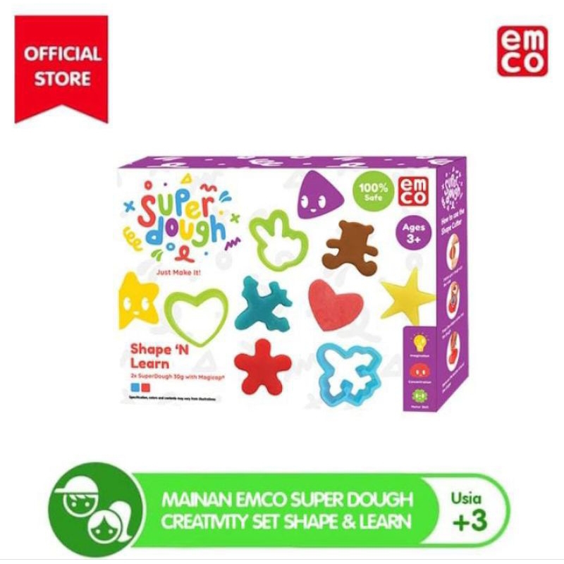 Jual Mainan emco super dough creativity set SHAPE AND LEARN SHAPE N ...
