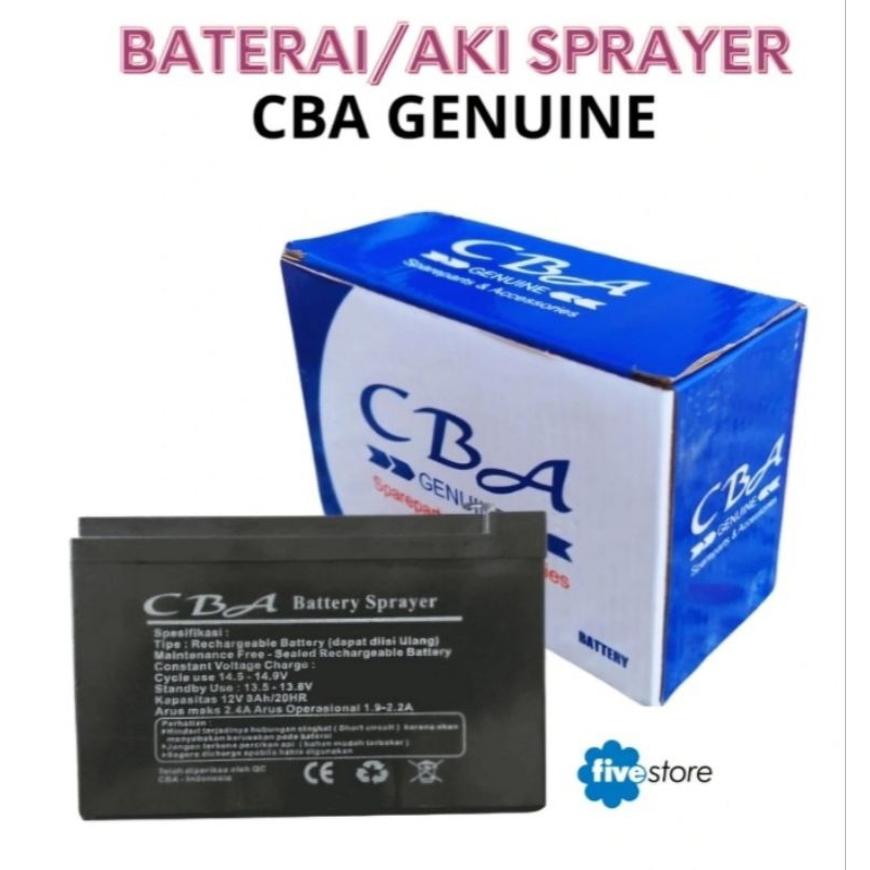 Jual AKI BATTERY SPRAYER ELEKTRIK CBA 8 Ah/ 12V (GARANSI Original 100% product PT. CBA) | Shopee ...